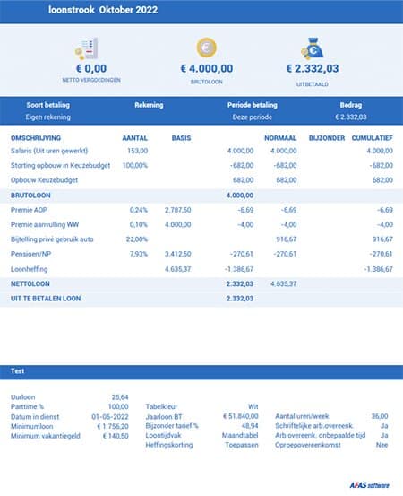 Payslip: explanation and glossary | Salure